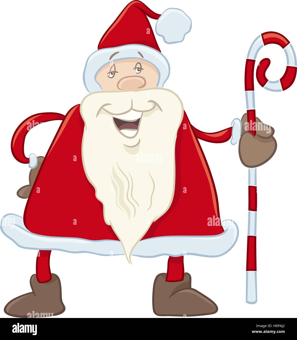 santa with cane cartoon Stock Vector Image & Art - Alamy