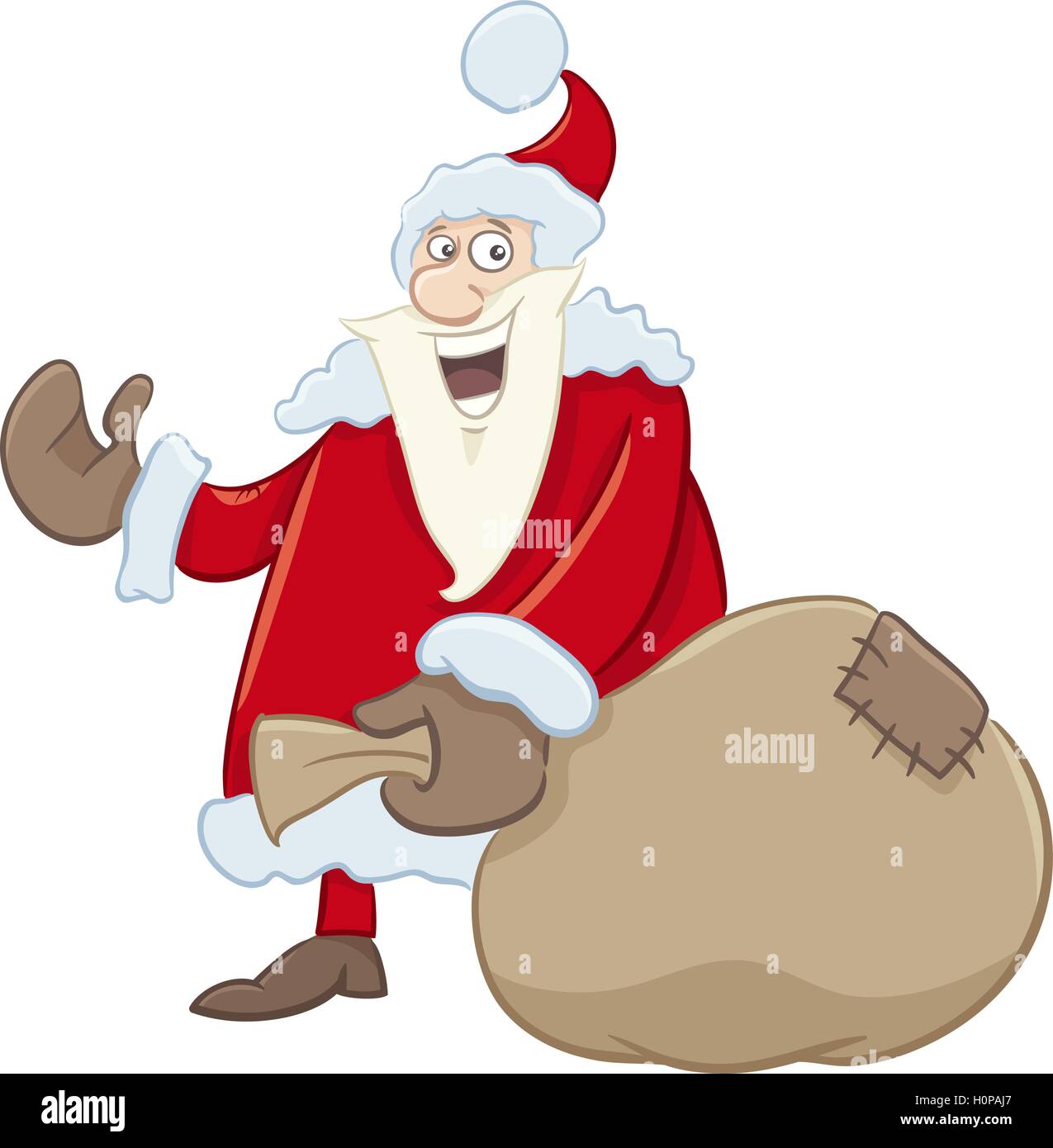 santa with sack cartoon Stock Vector Image & Art - Alamy
