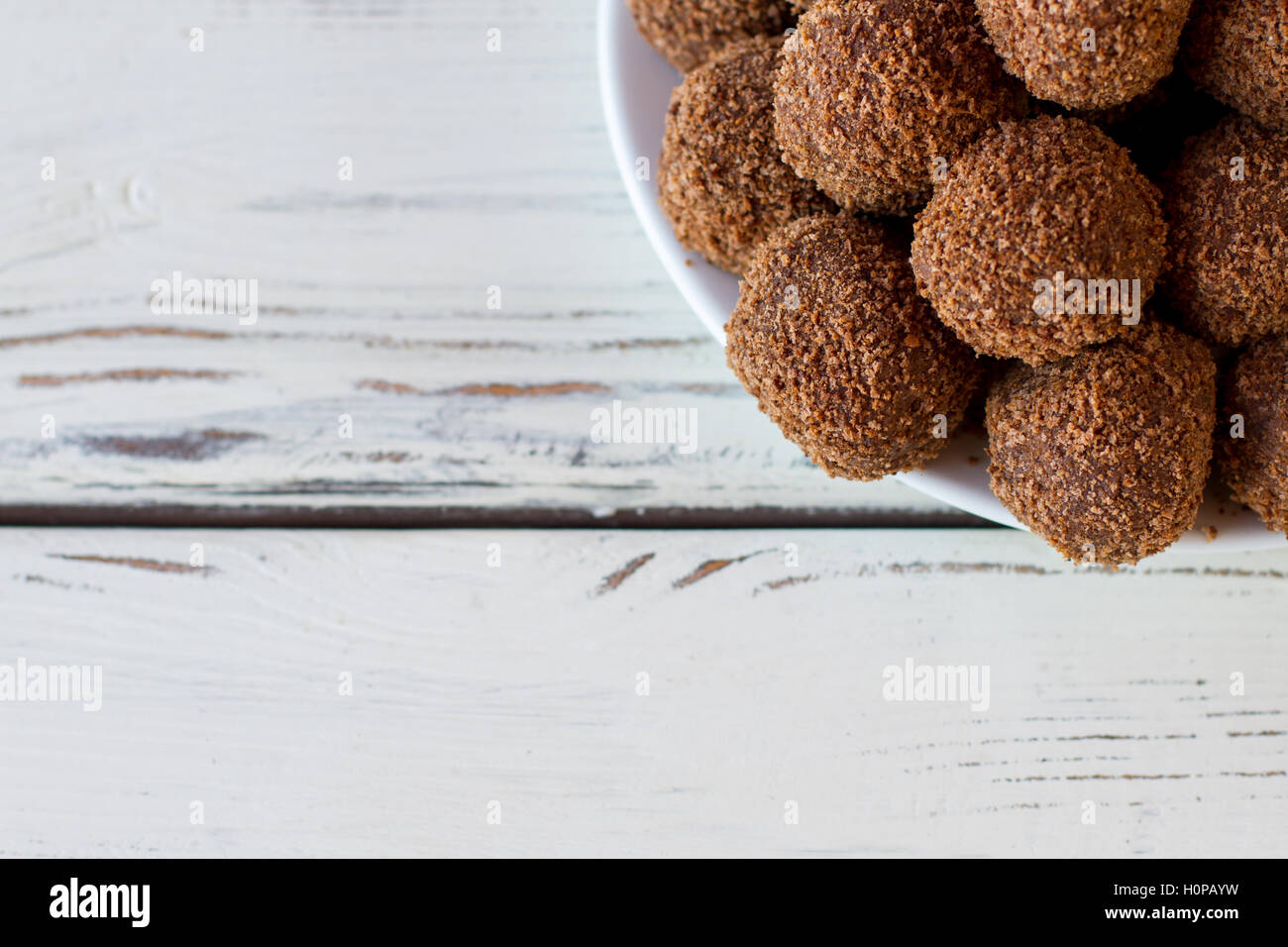 Top view of brown sweets Stock Photo - Alamy