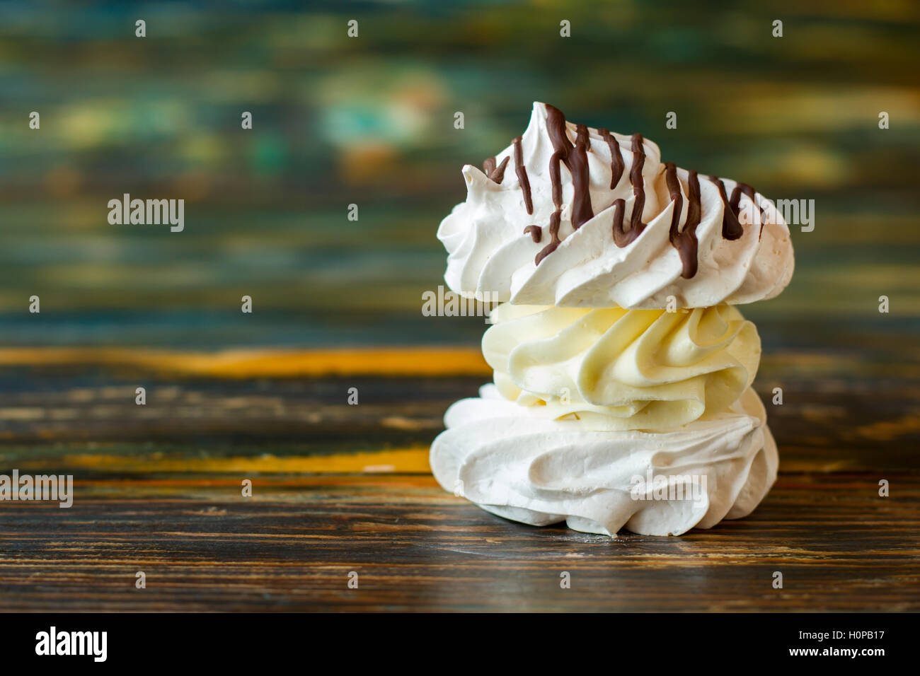 White meringue with cream Stock Photo - Alamy
