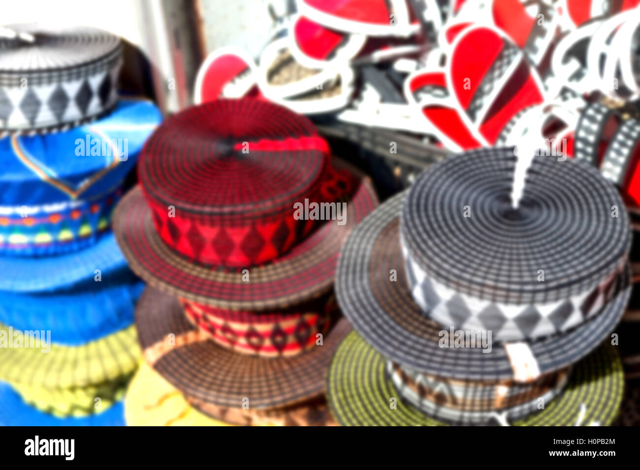 blur in south africa close up of the colored hat like texture ...