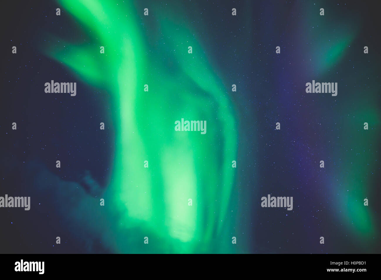 Beautiful picture of massive multicoloured green vibrant Aurora ...