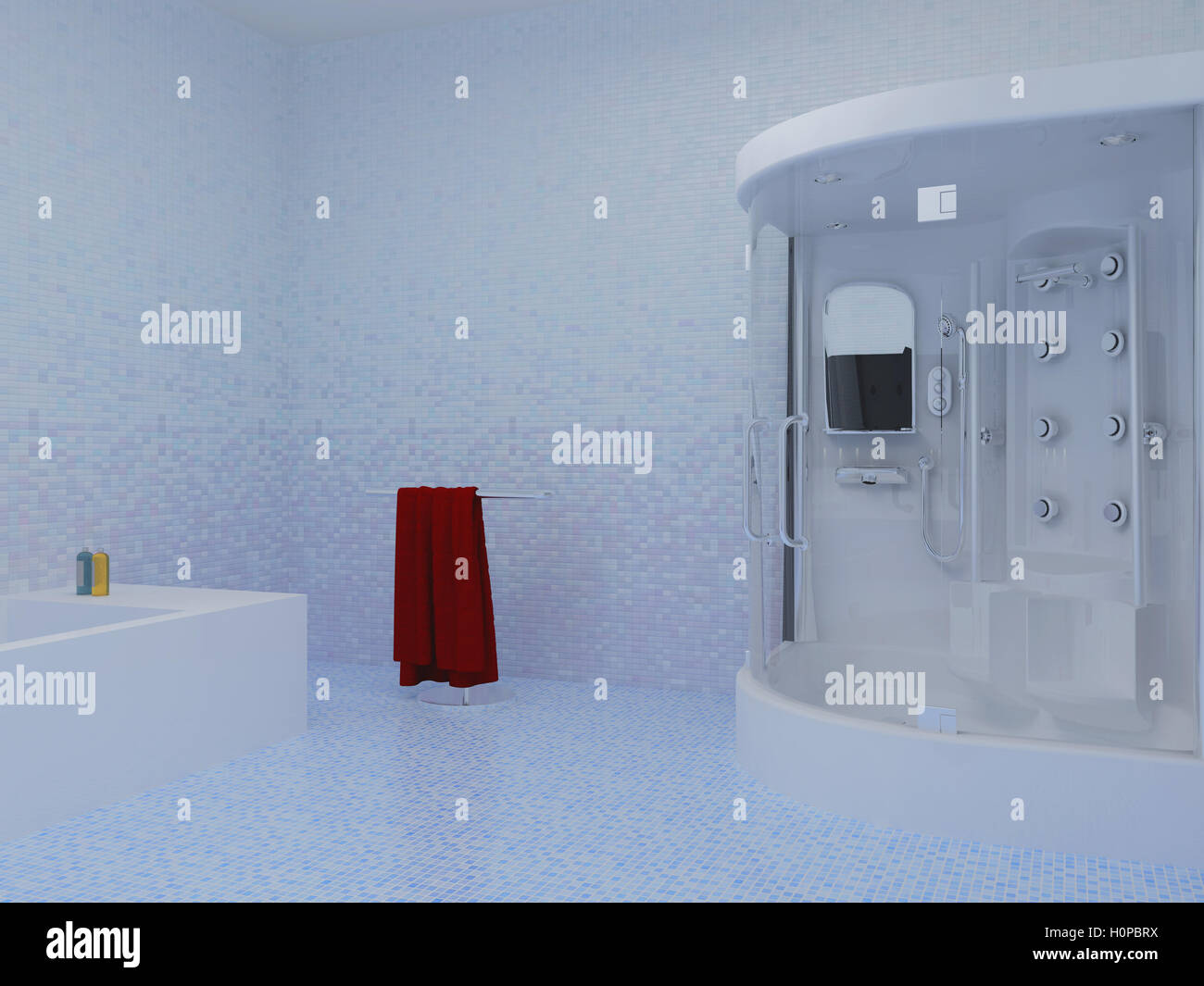 High resolution image interior. A bathroom in modern style. 3d ...