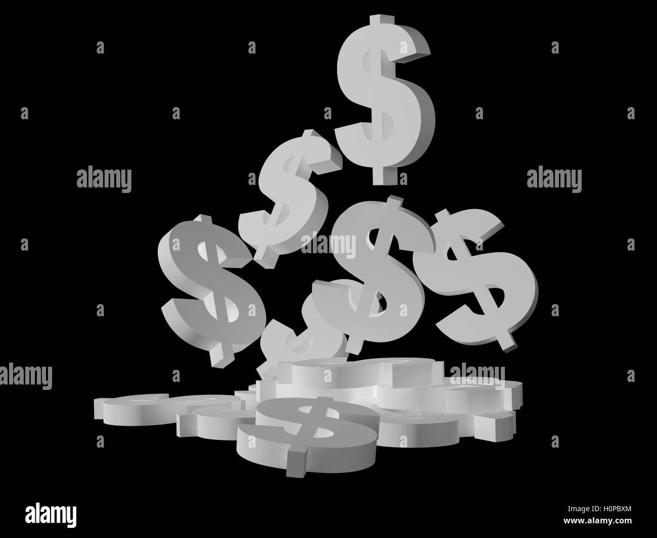 High resolution image symbol dollar. 3d illustration over black ...