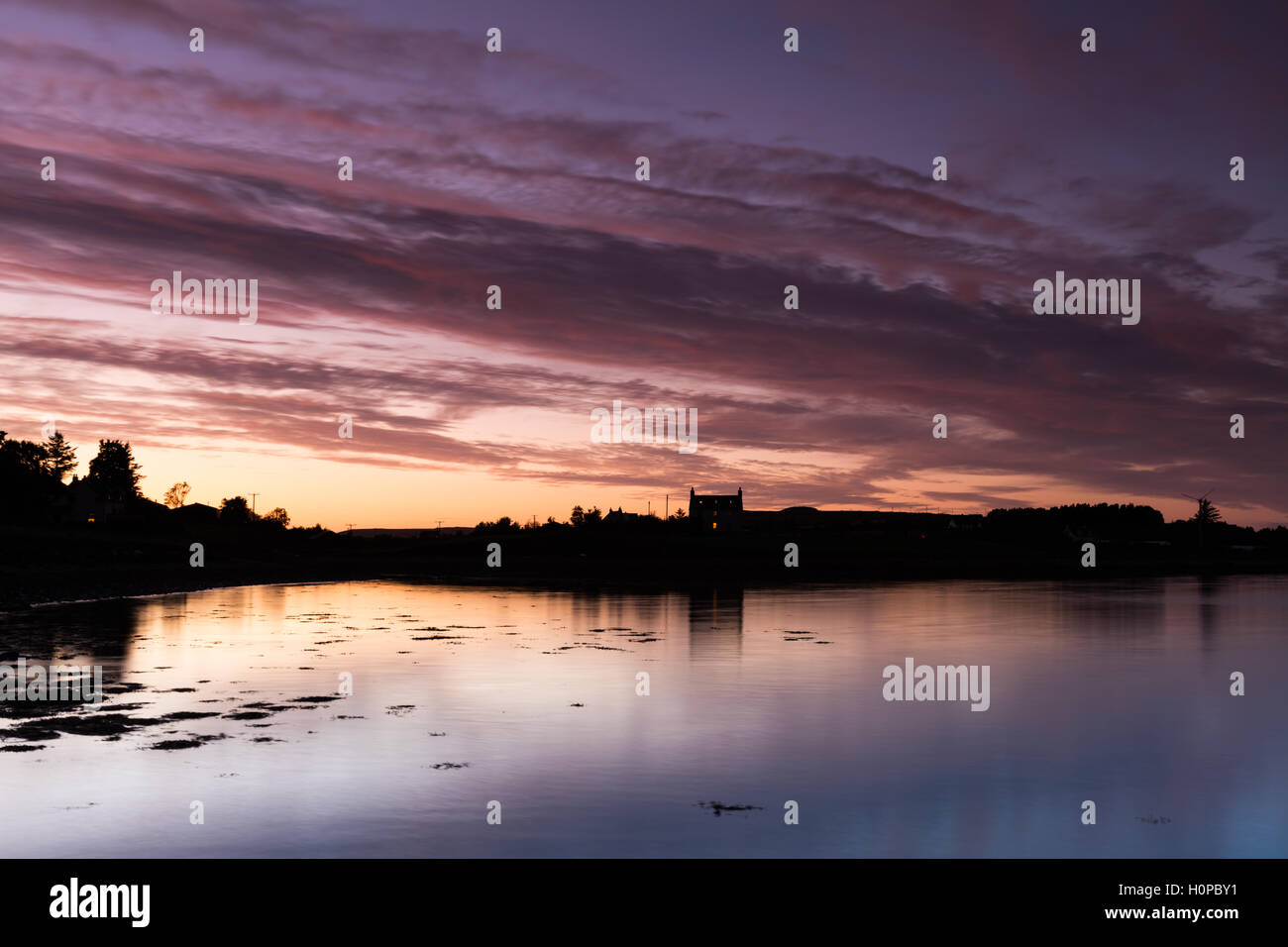 Sunset over Loch Ewe from Inverasdale Slipway, Wester Ross, Scotland ...