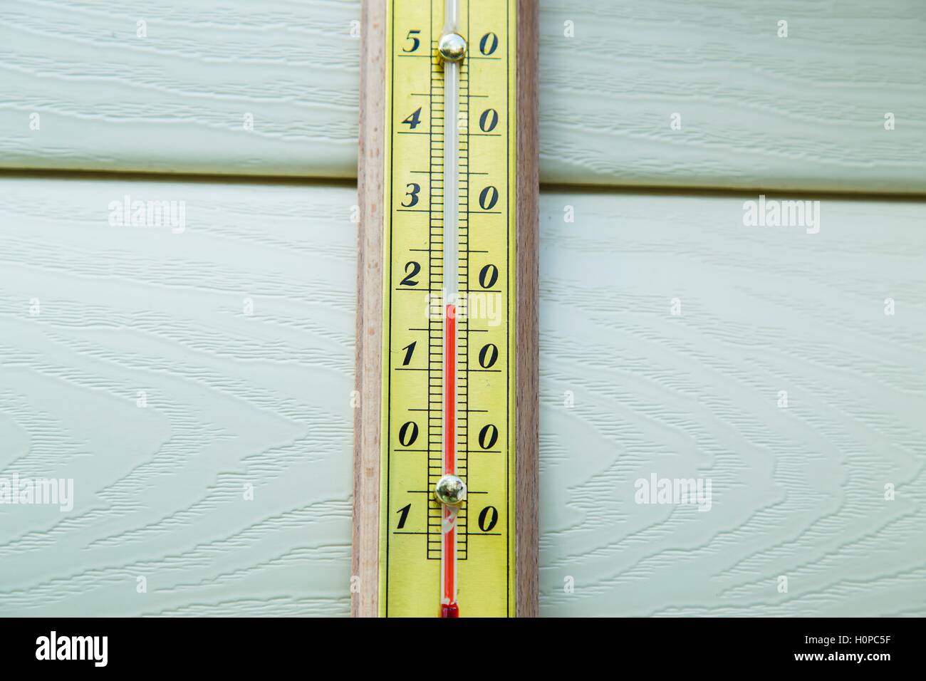 Closeup thermometer showing temperature Stock Photo - Alamy