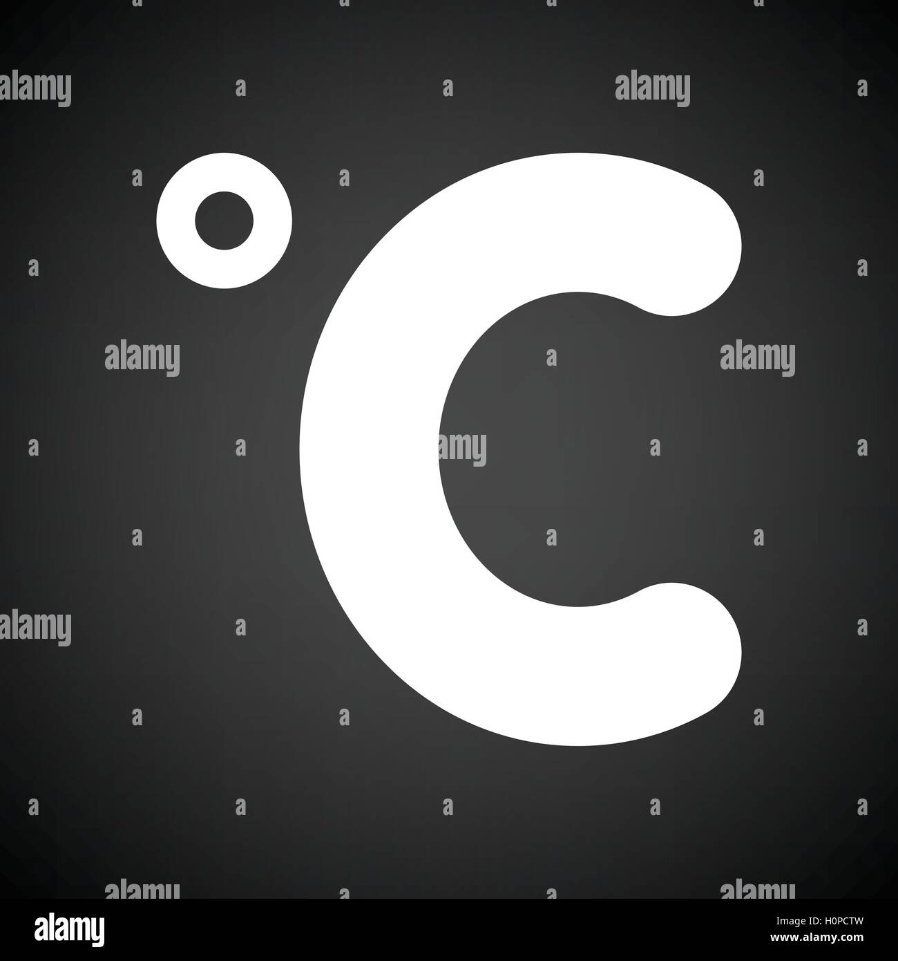 Celsius degree icon. Black background with white. Vector illustration ...