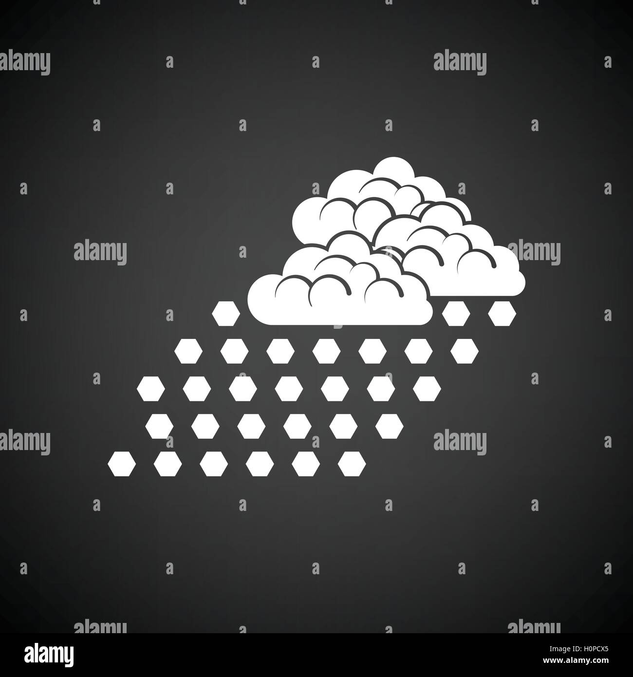 Hail icon. Black background with white. Vector illustration Stock ...