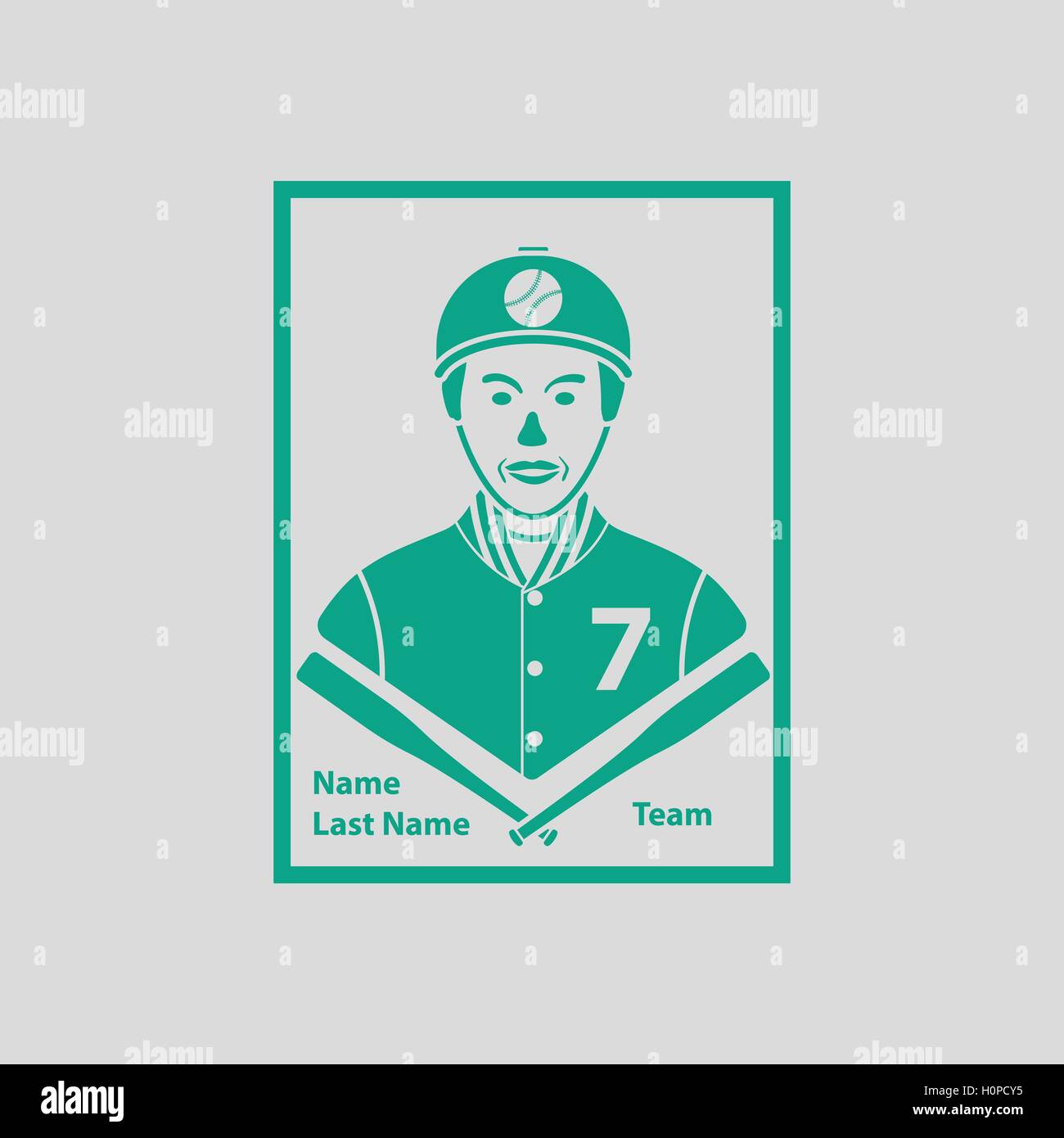 Baseball card icon. Gray background with green. Vector illustration ...