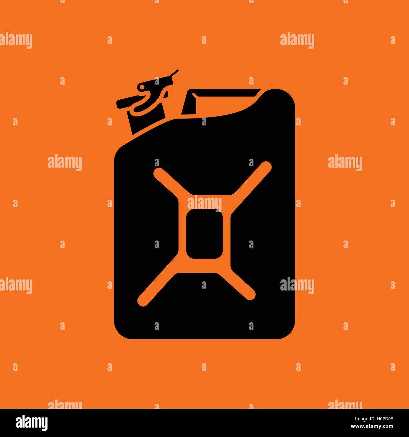 Fuel canister icon. Orange background with black. Vector illustration ...