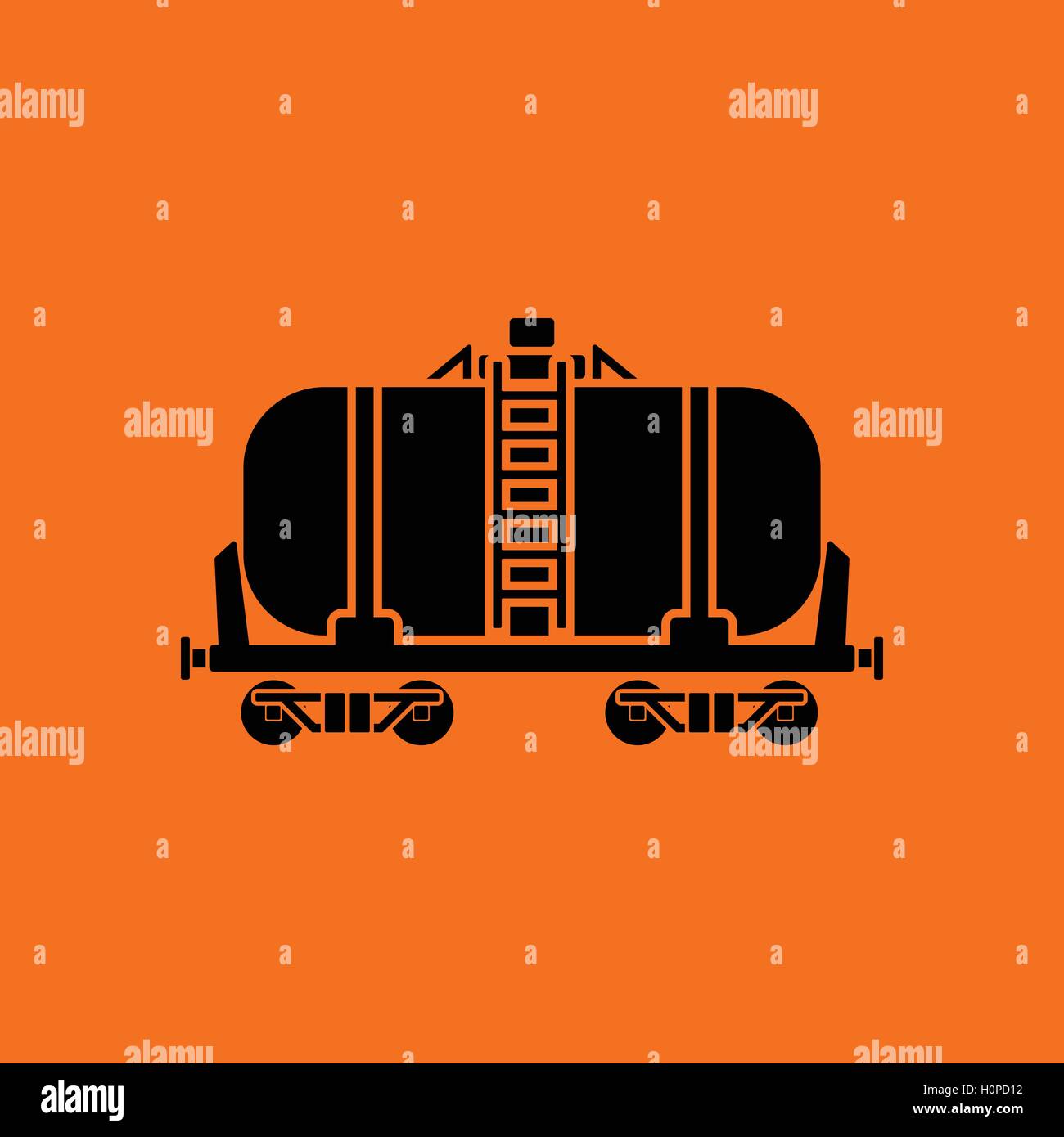 Oil railway tank icon. Orange background with black. Vector ...