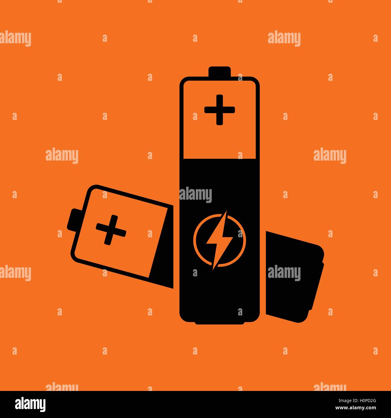 Orange battery half charge icon hi-res stock photography and images - Alamy