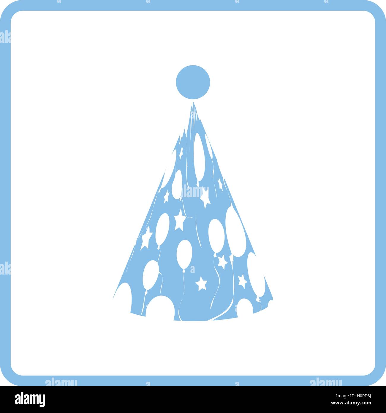 Party cone hat icon. Blue frame design. Vector illustration Stock ...