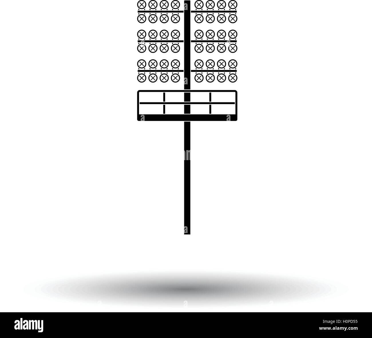 Soccer light mast icon. White background with shadow design. Vector ...