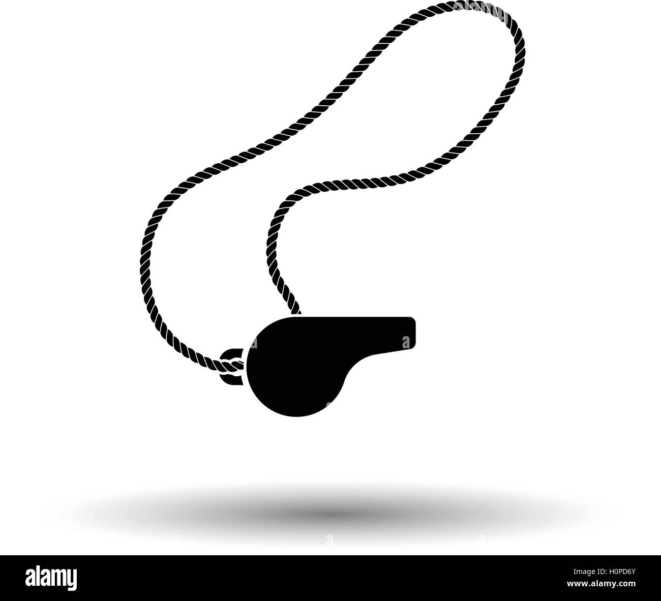Whistle on lace icon. White background with shadow design. Vector ...