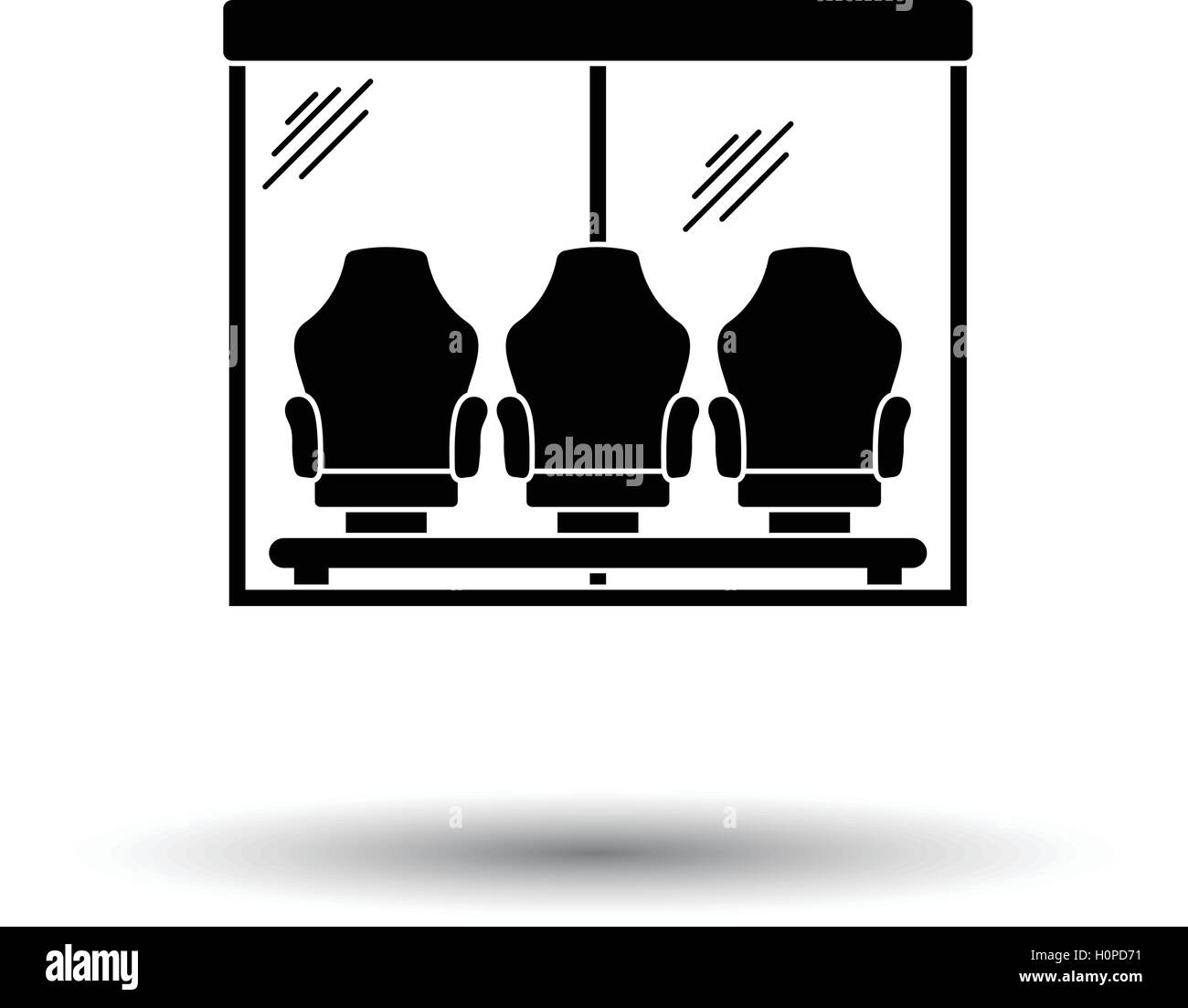 Soccer player's bench icon. White background with shadow design. Vector ...