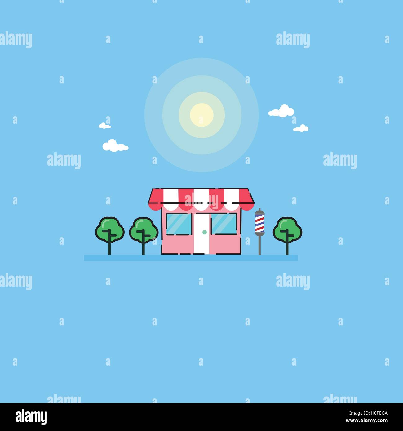 Vector flat style of store landscape Stock Vector Image & Art - Alamy