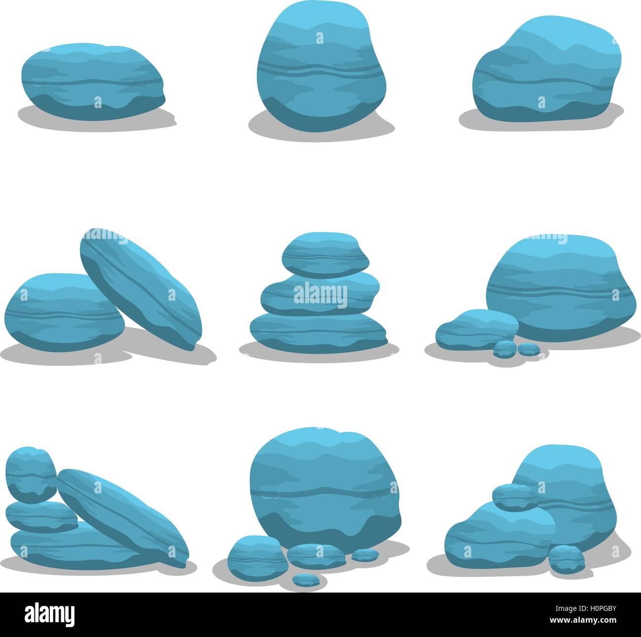 Blue cartoon rock boulder Stock Vector Images - Alamy