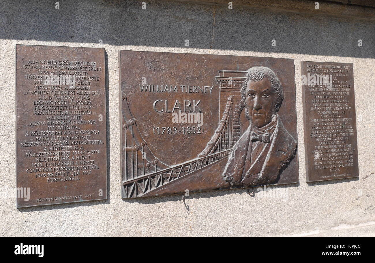 Plaque commemorating William Tierney Clark, designer of the Chain ...