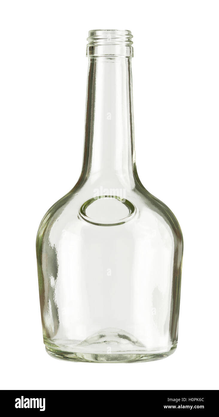 Empty colorless glass bottle, isolated Stock Photo - Alamy