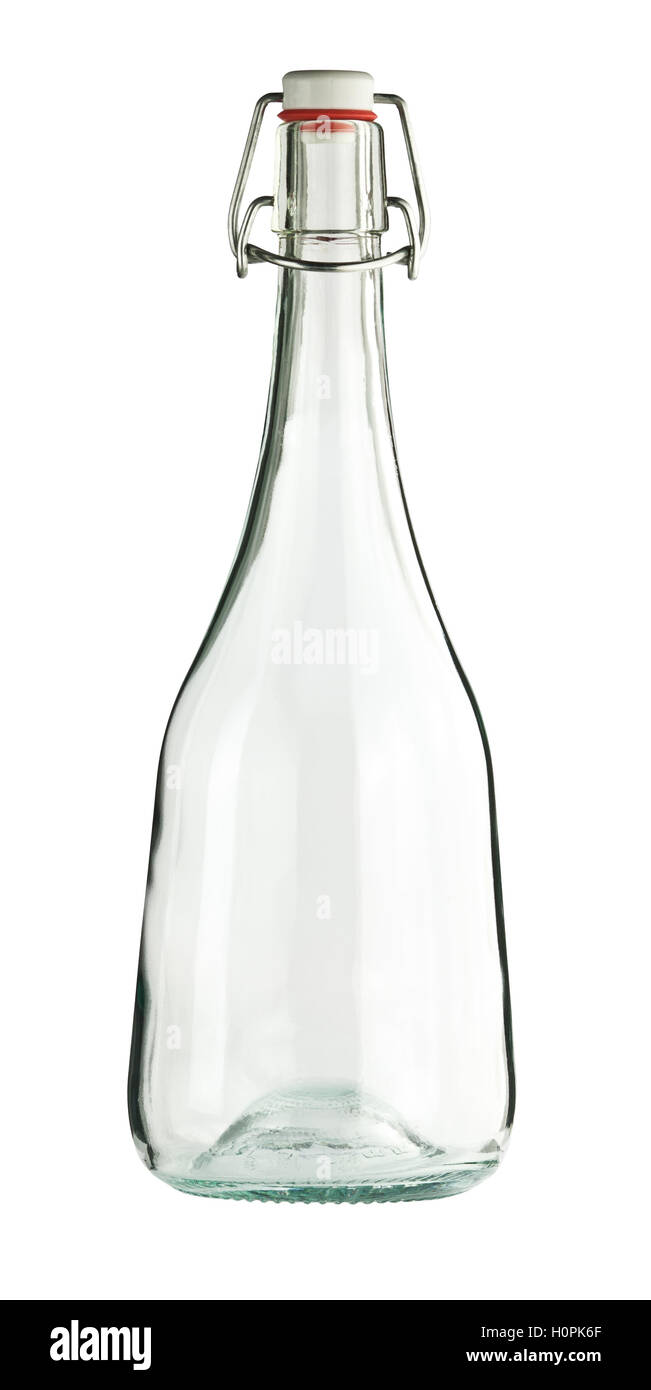 Empty colorless glass bottle, isolated Stock Photo - Alamy