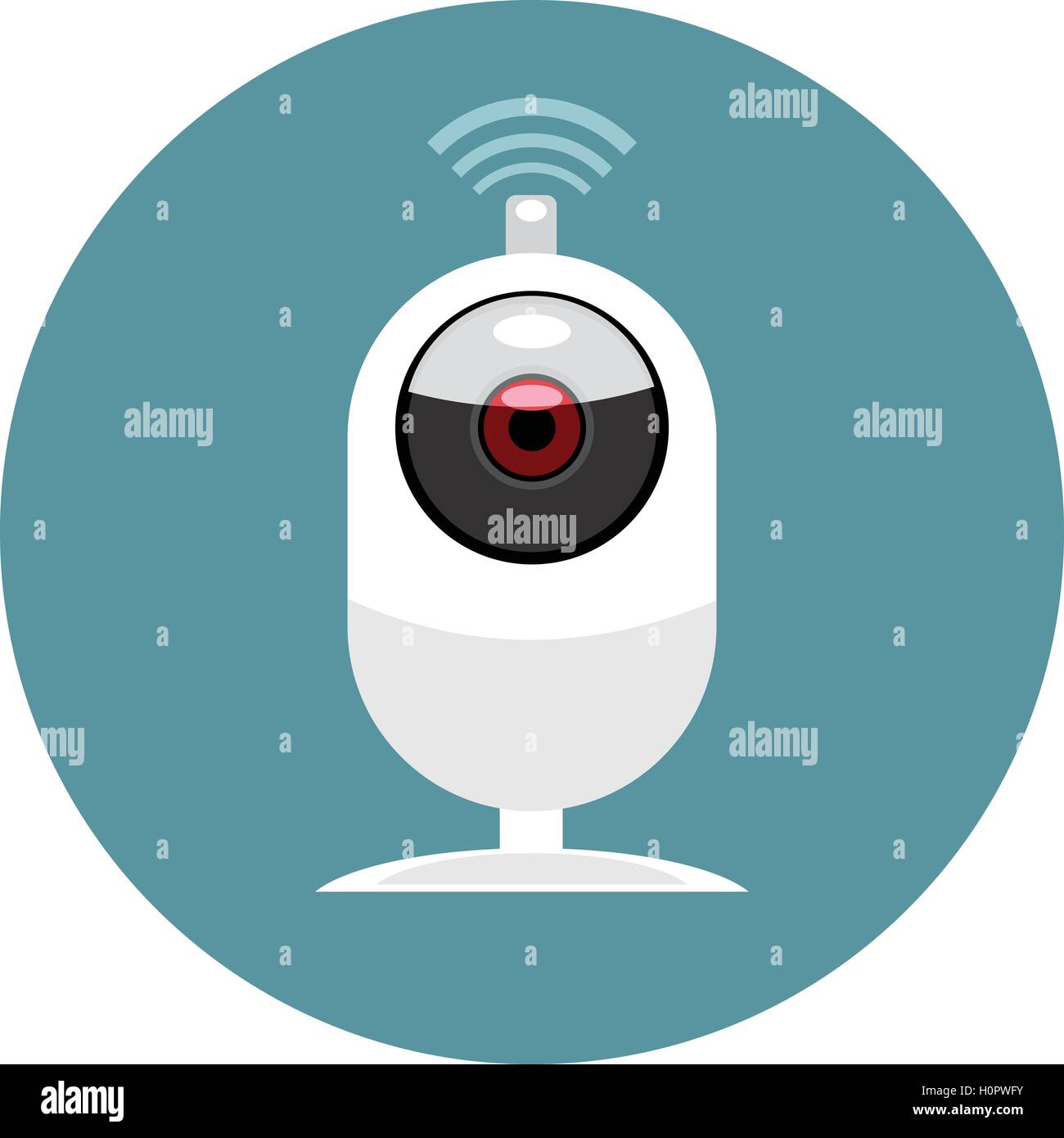 Digital vector white wi-fi and web camera icon, flat style Stock Vector ...