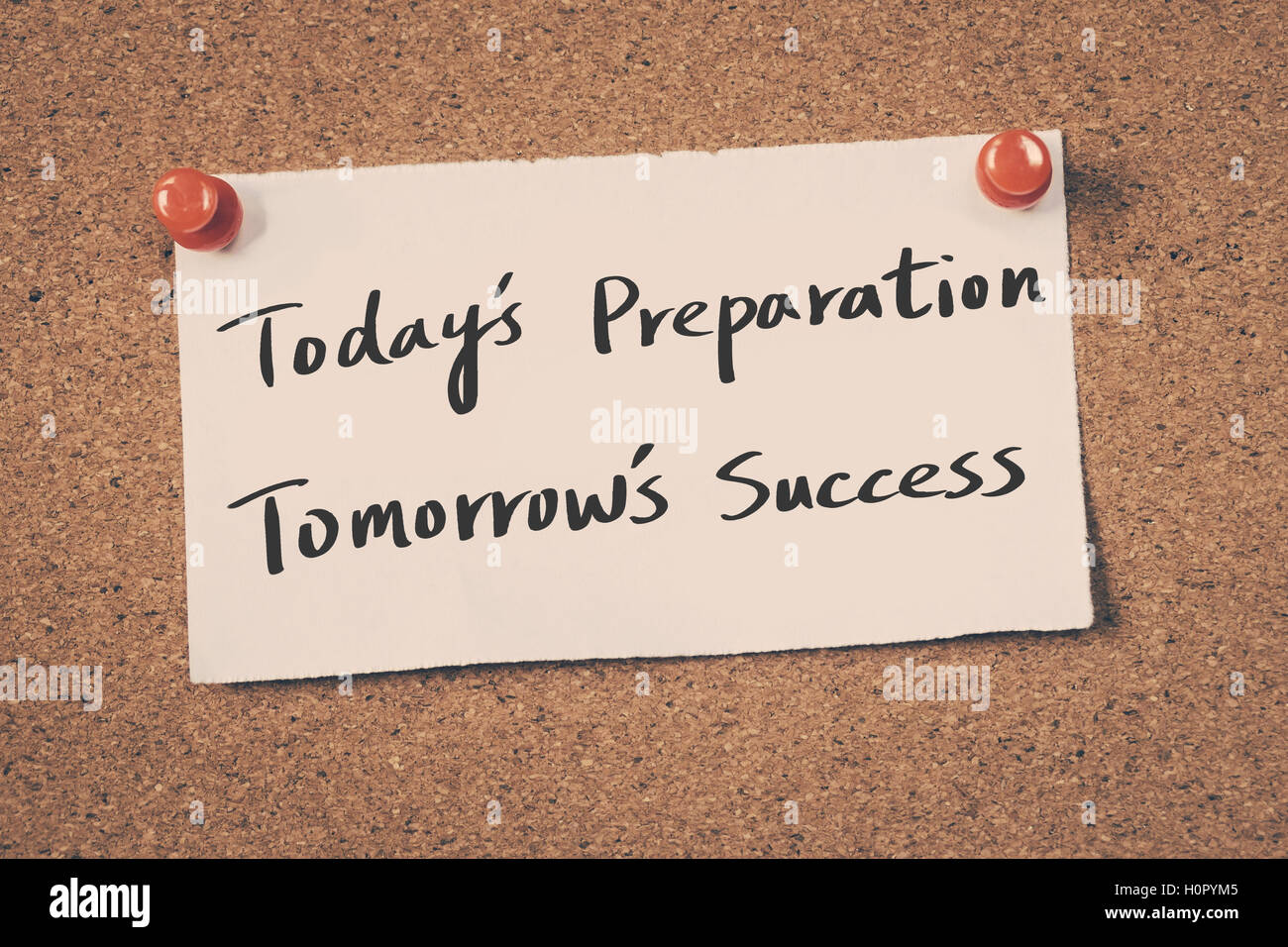 Today's Preparation...Tomorrow's Success Stock Photo - Alamy