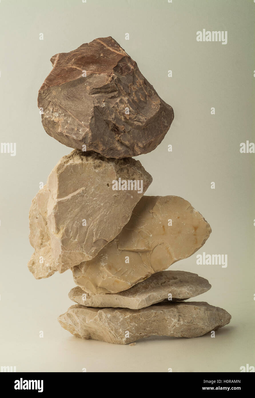 Stone Stacked on white background Stock Photo - Alamy