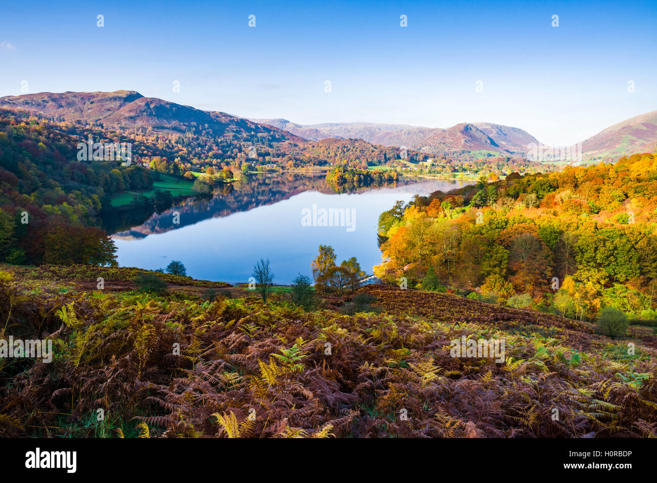Grasmere lake and Silver How viewed from Loughrigg Terrace in the Lake ...