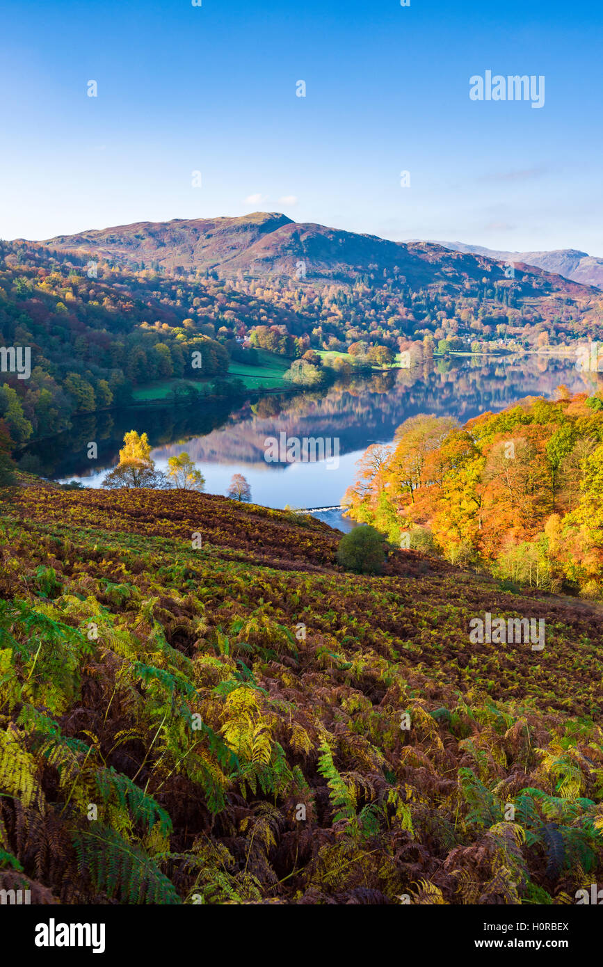 Grasmere lake and Silver How viewed from Loughrigg Terrace in the Lake ...
