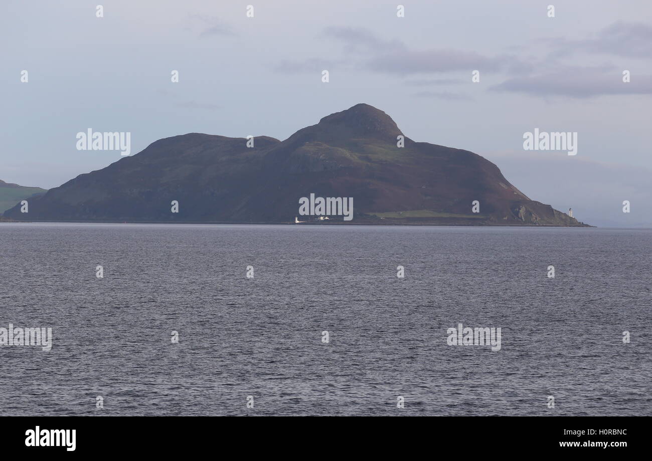 Holy Isle and inner lighthouse Scotland September 2016 Stock Photo - Alamy