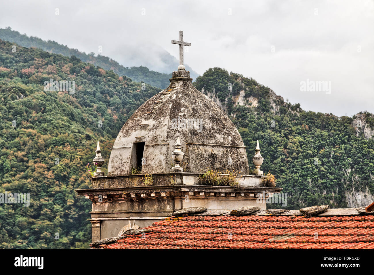 Italian church in a mountain village Stock Photo - Alamy