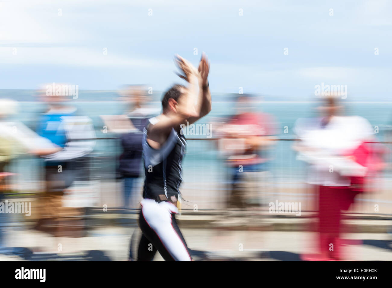 Runner at the Long Course, Tenby, 2015 Stock Photo - Alamy