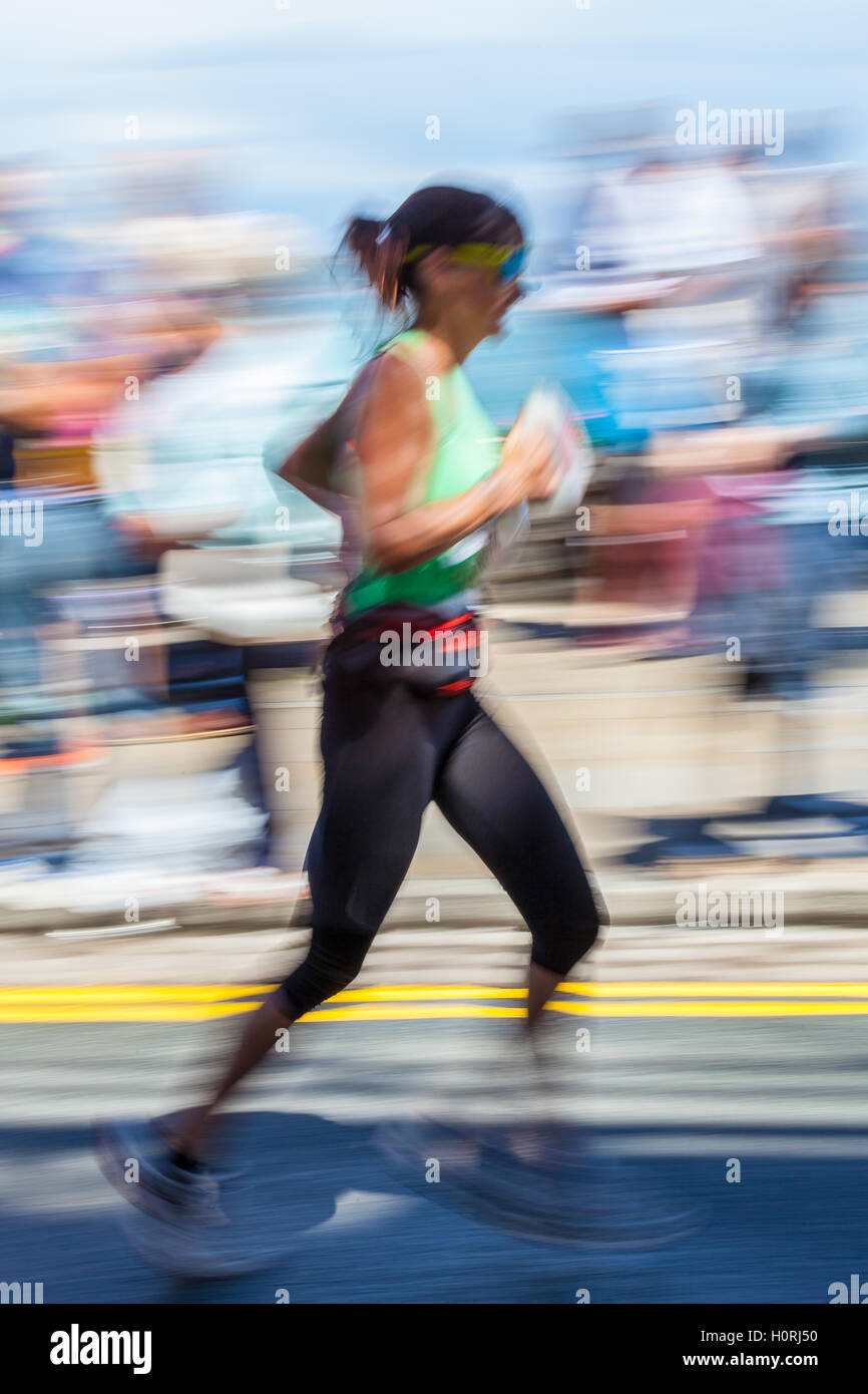 Runner at the Long Course, Tenby, 2015 Stock Photo - Alamy