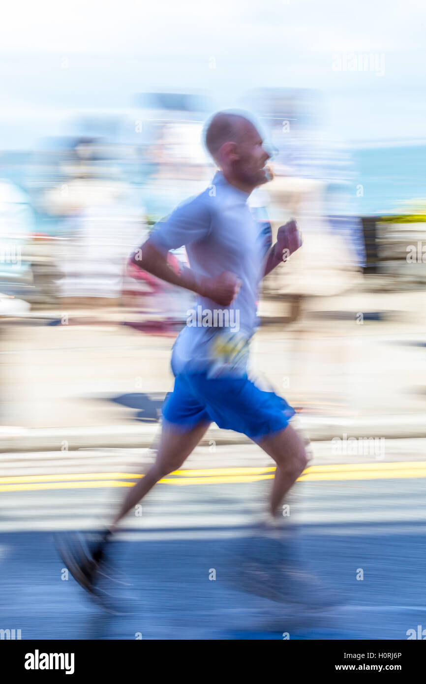 Runner at the Long Course, Tenby, 2015 Stock Photo - Alamy