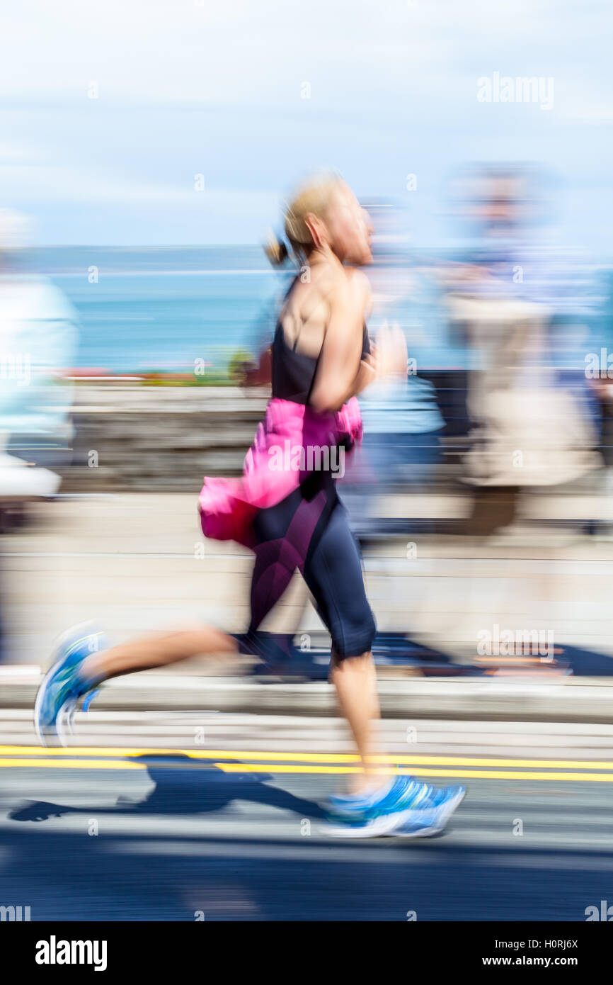 Runner at the Long Course, Tenby, 2015 Stock Photo - Alamy