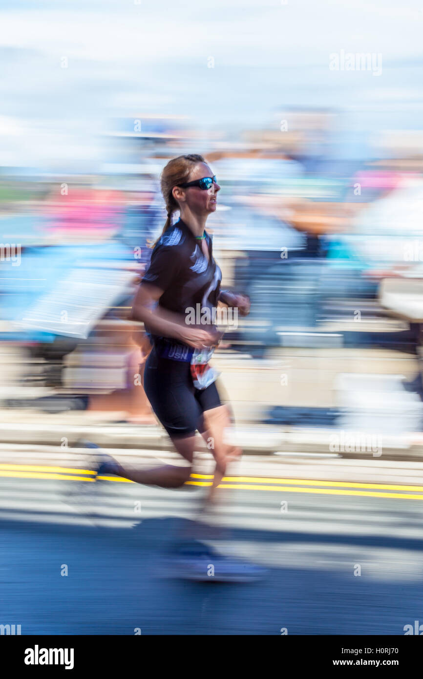 Runner at the Long Course, Tenby, 2015 Stock Photo - Alamy