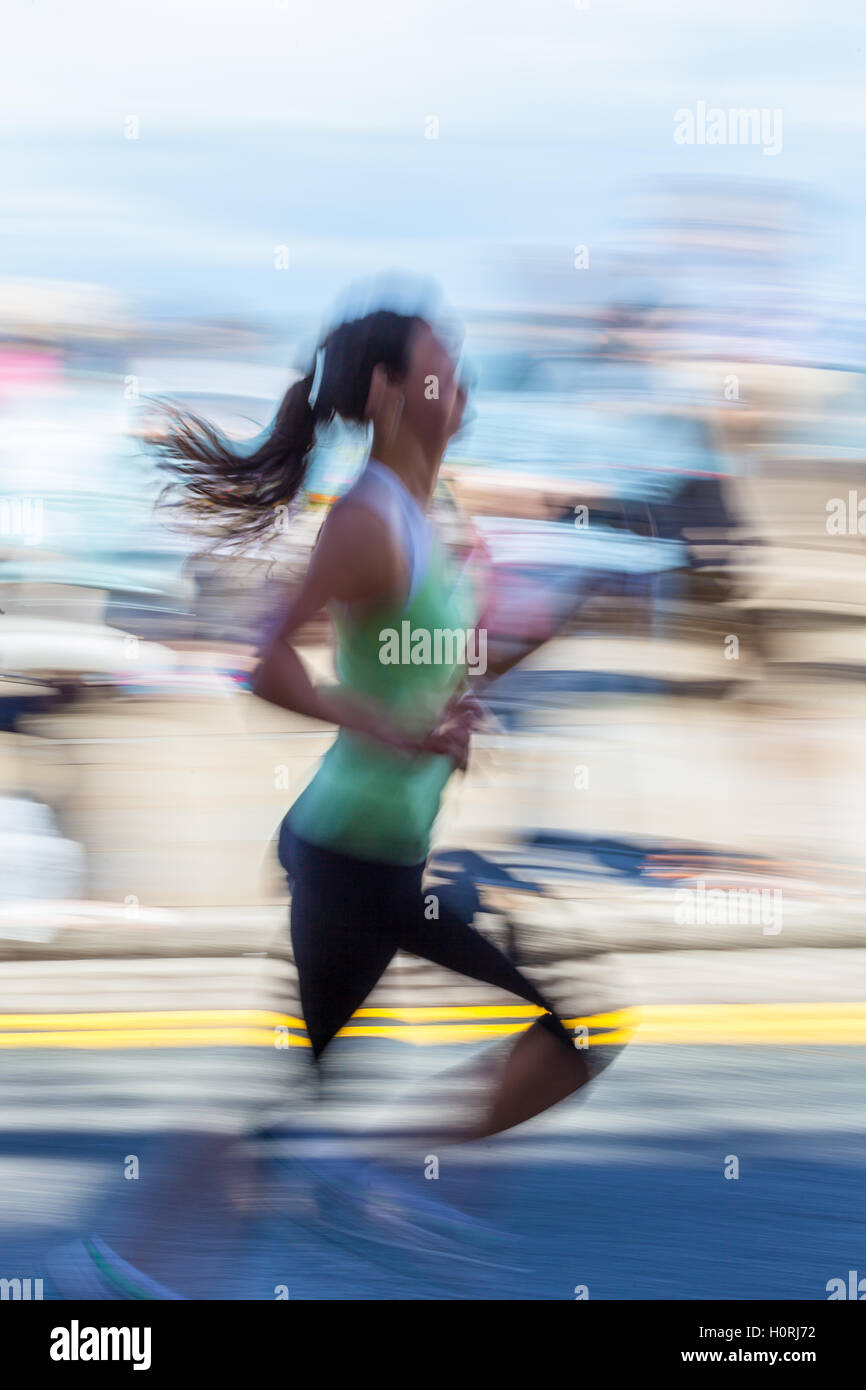 Runner at the Long Course, Tenby, 2015 Stock Photo - Alamy