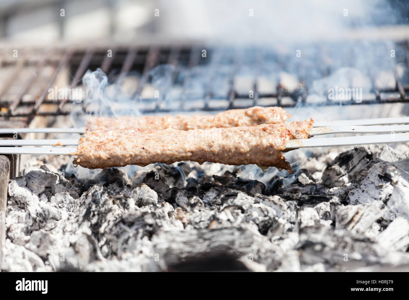 BBQ kebab outdoors at a food show in Cardiff Stock Photo - Alamy