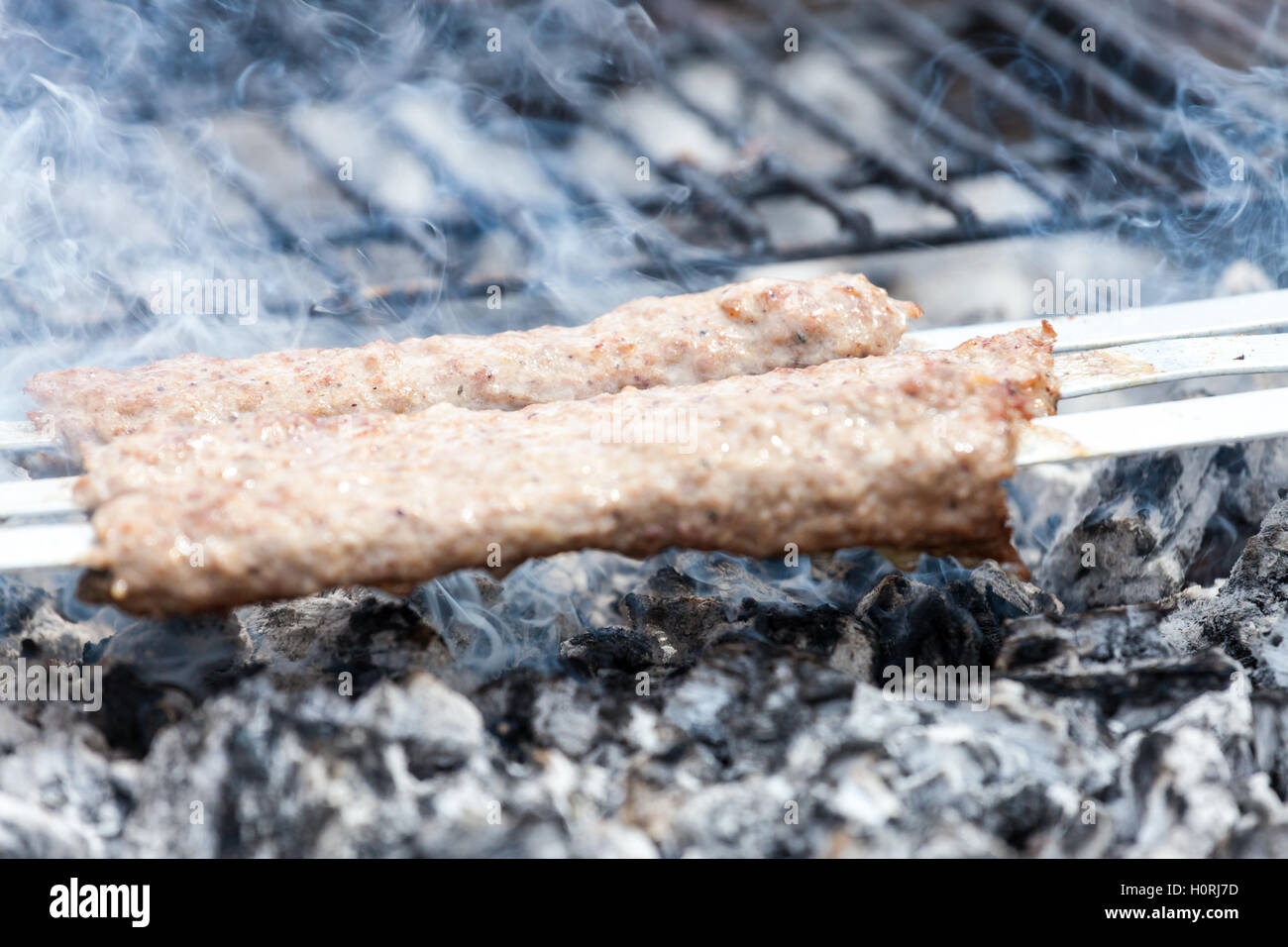 BBQ kebab outdoors at a food show in Cardiff Stock Photo - Alamy
