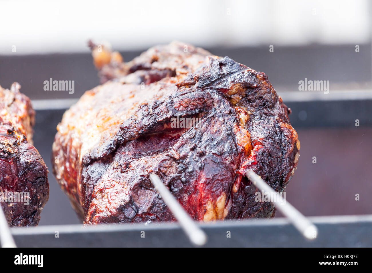 BBQ joint outdoors at a food show in Cardiff Stock Photo - Alamy