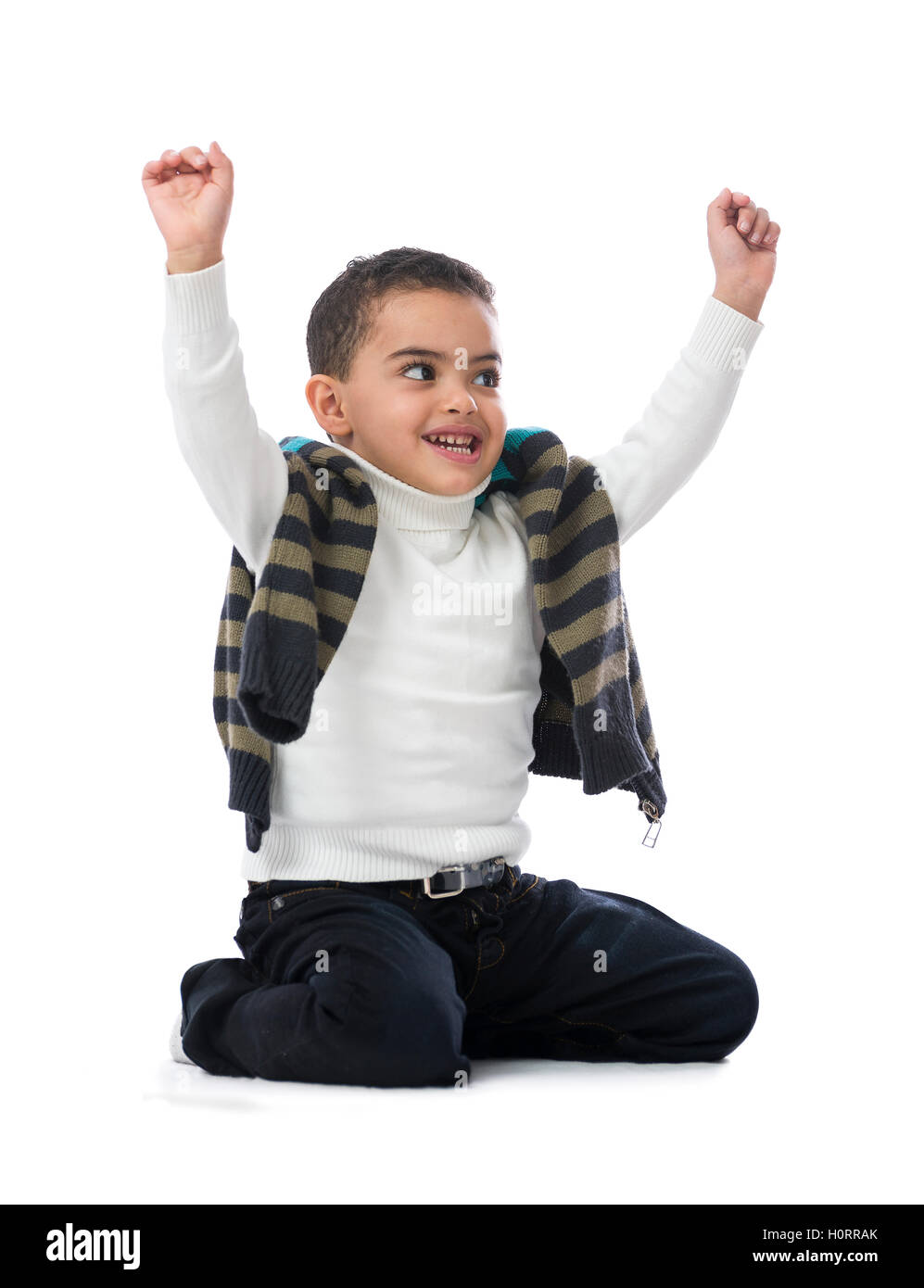 Happy Active Little Child Isolated on White Background Stock Photo - Alamy