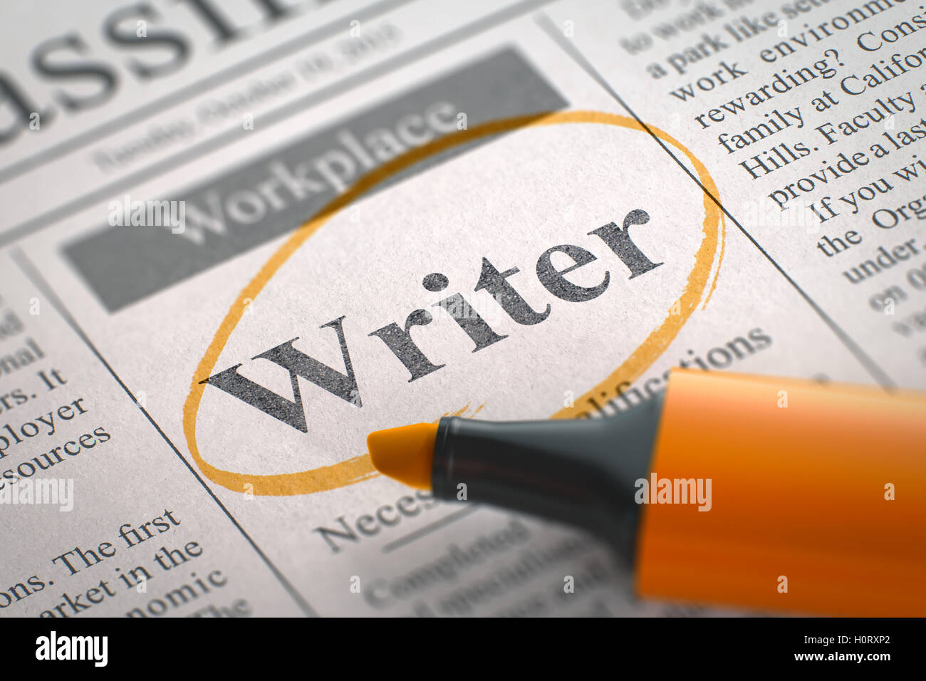 Writer Job Vacancy. 3D Stock Photo - Alamy