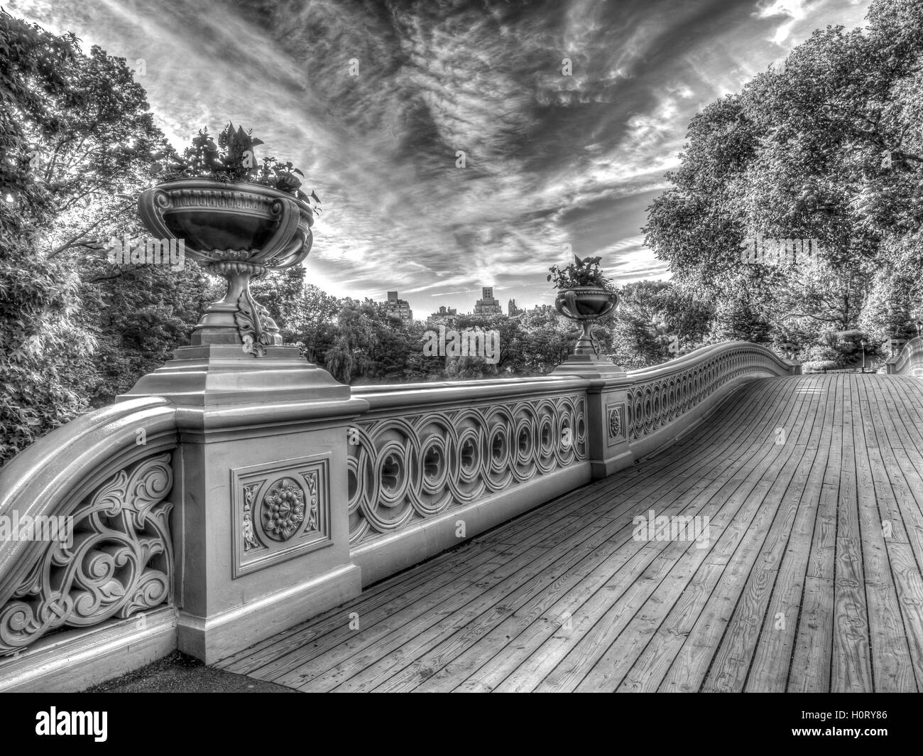 The Bow Bridge is a cast iron bridge located in Central Park, New York ...