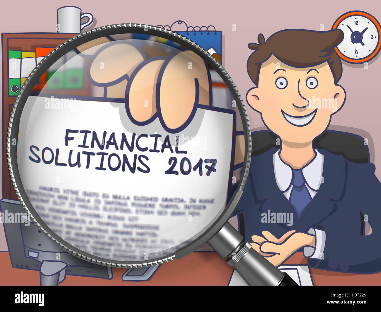 Financial Solutions 2017 through Lens. Doodle Design Stock Photo - Alamy