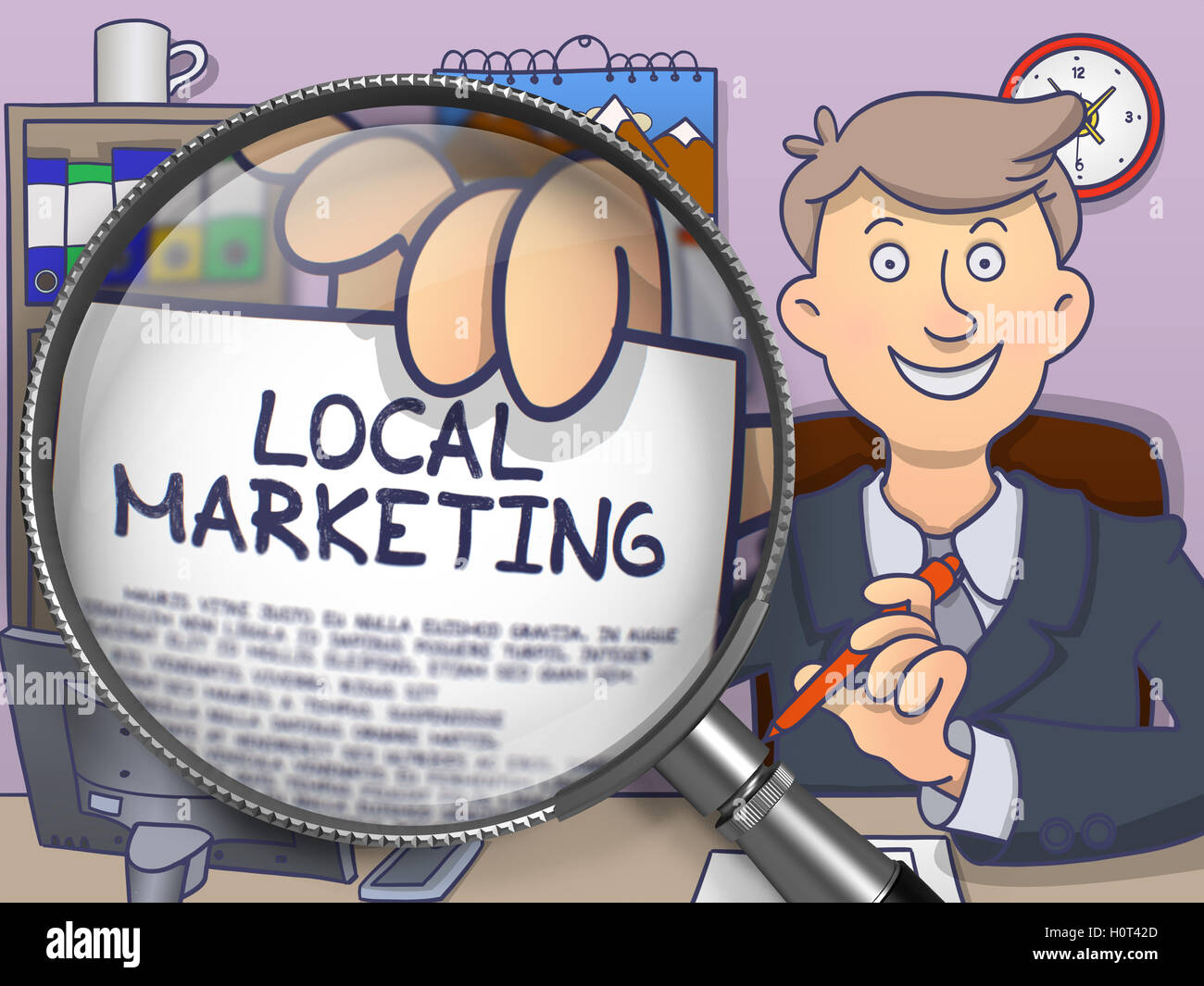 Local Marketing through Lens. Doodle Design Stock Photo - Alamy