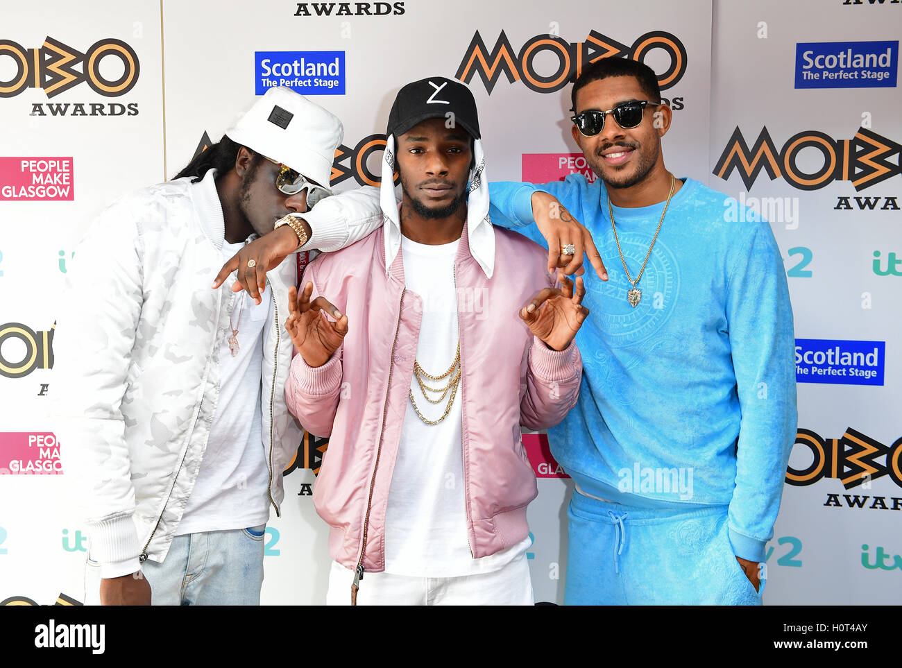 (left to right) Haile, Akelle Charles and Louis Rei of WSTRN at the ...