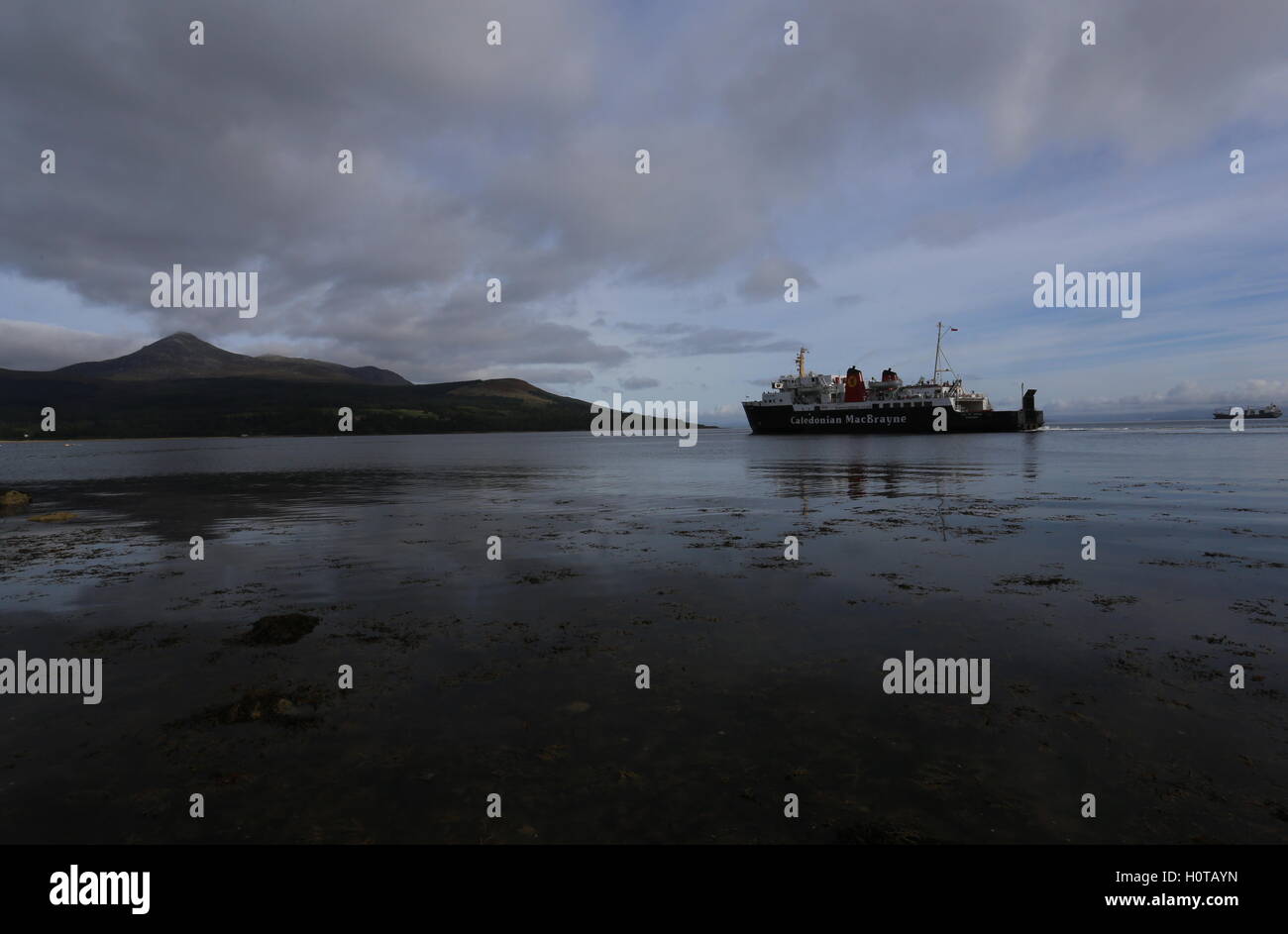 Calmac ferry MV Isle of Arran departing Brodick Arran Scotland ...