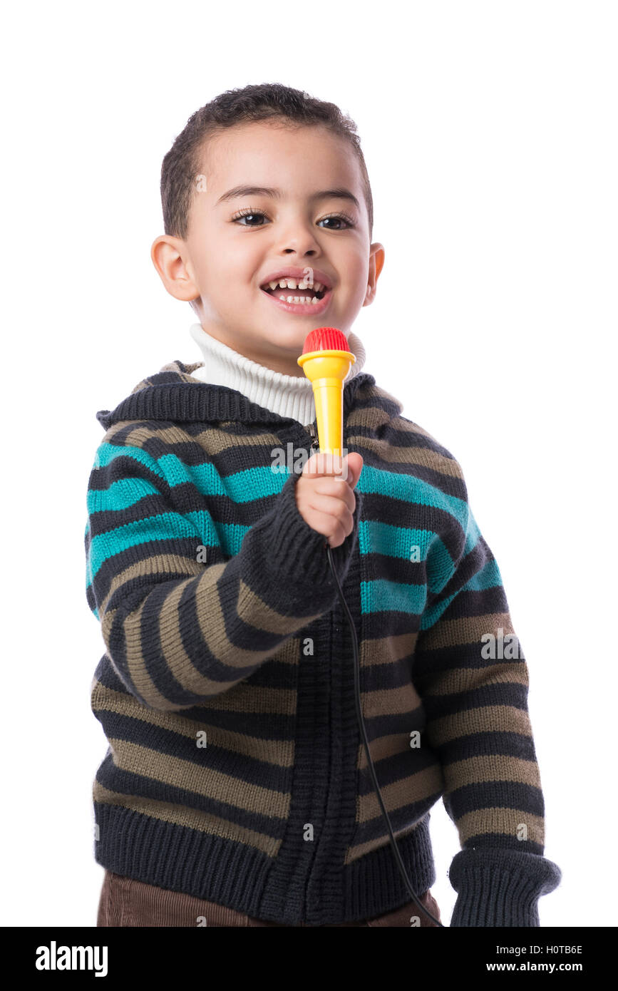 Boy microphone jumping hi-res stock photography and images - Alamy