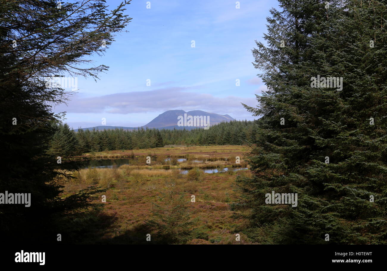 Peaks of Beinn Bharrain and Mullach Buidhe Isle of Arran Scotland ...